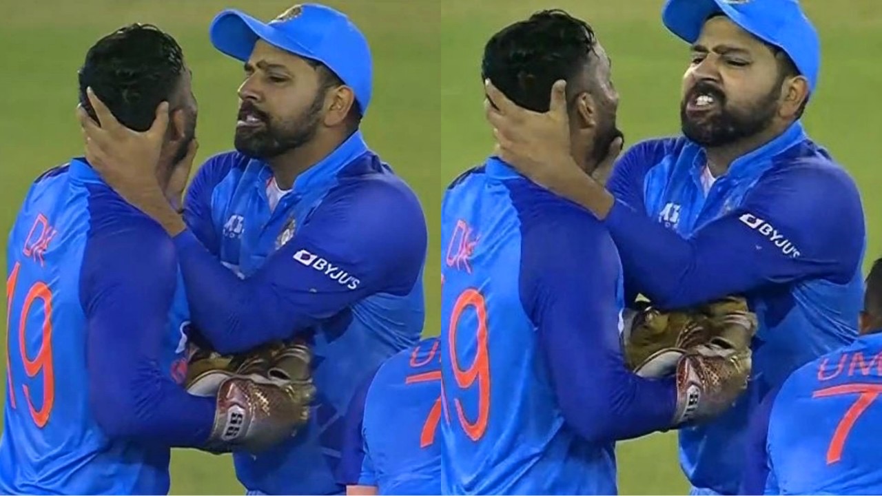 IND vs AUS T20: Video of Rohit Sharma grabbing Dinesh Karthik’s neck goes viral - Sportstime247 ...