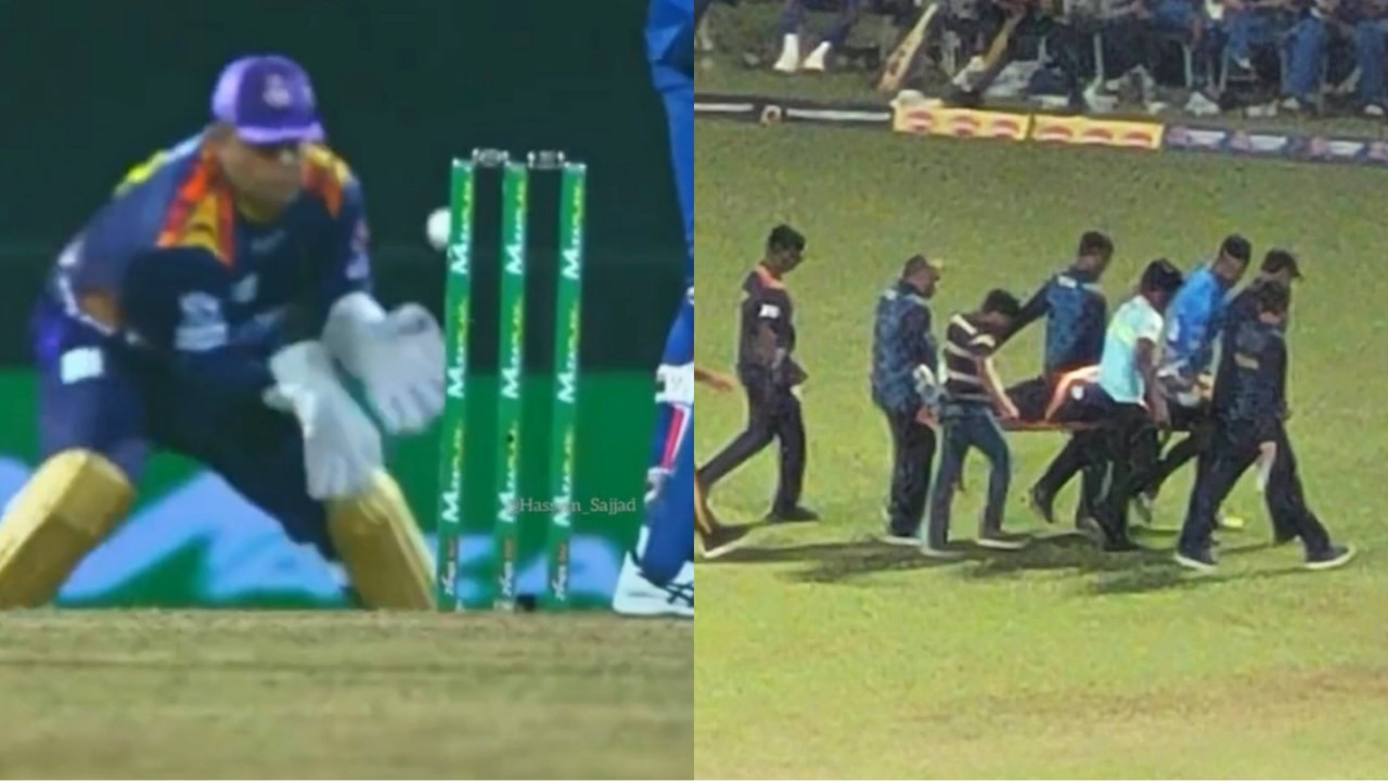 LPL 2022: Azam Khan stretchered off the field after facing a nasty blow on head while wicket ...